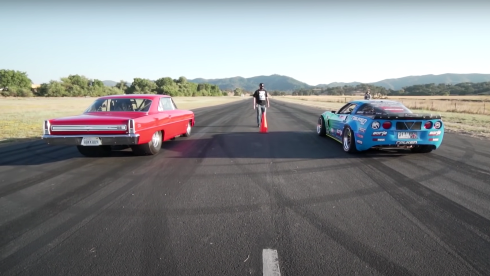 Drift Corvette Takes on 1966 Nova in Entertaining Drag Race | Corvetteforum