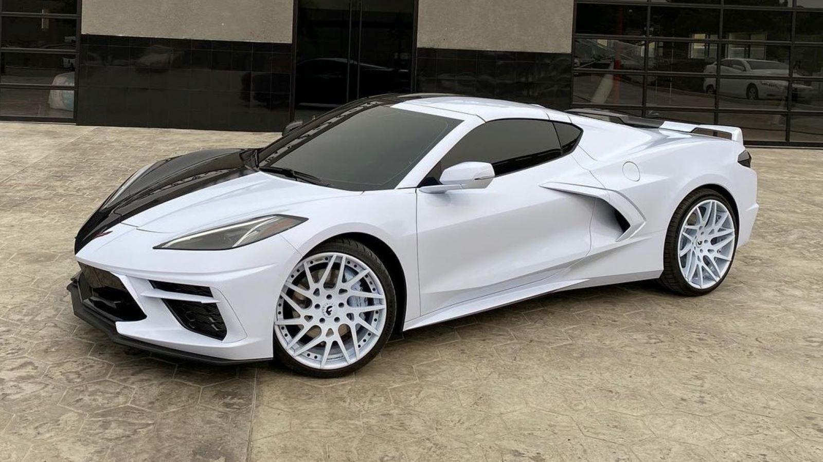 Here's a Black and White C8 Because Why Choose One Color? | Corvetteforum