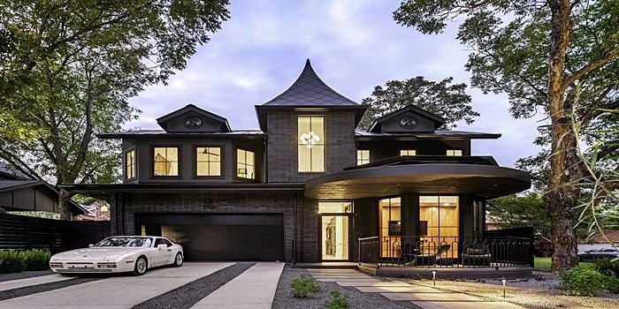 modern black mansion