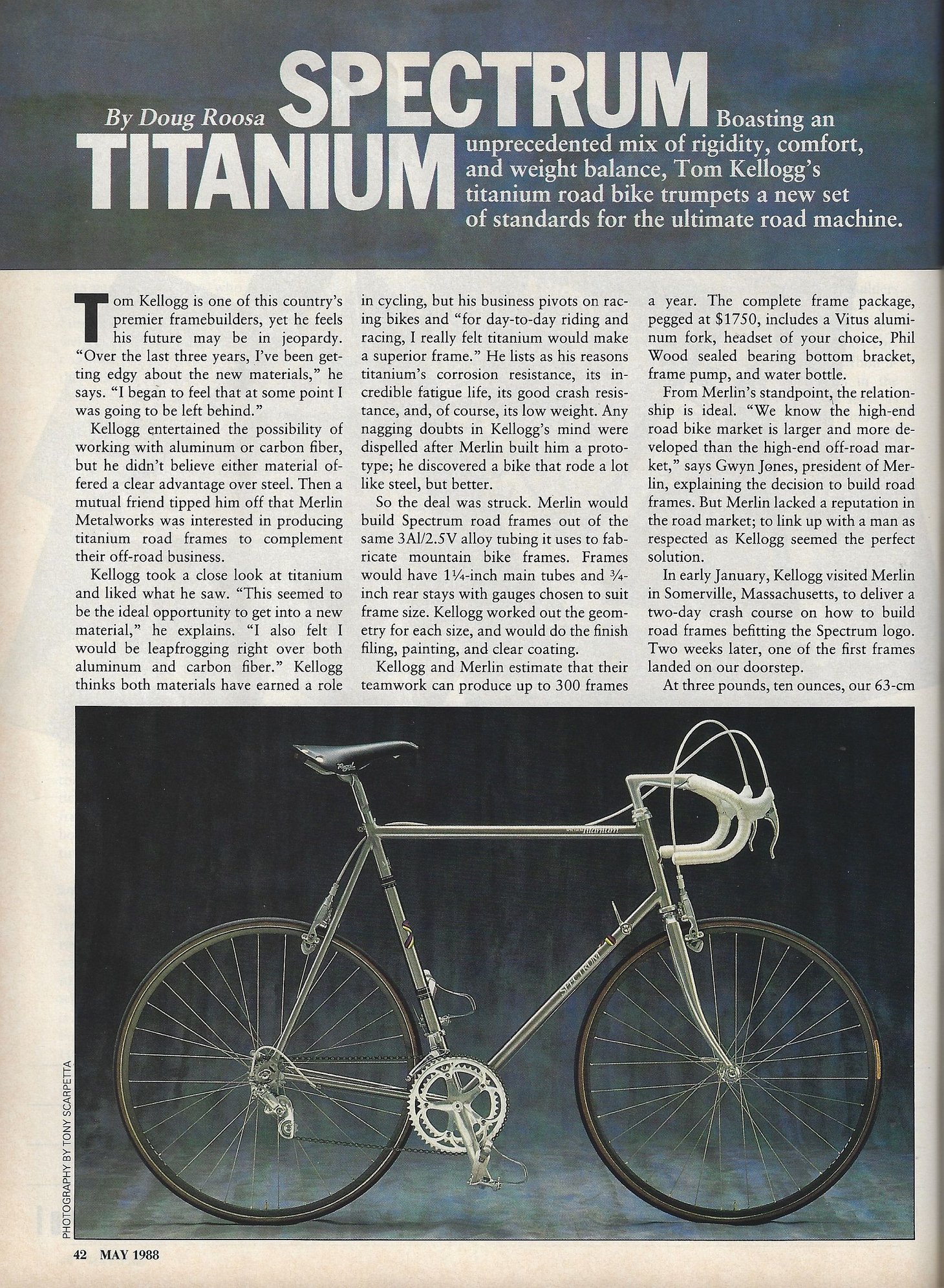 Bike Forums - Road Test/Bike Review (1988) Titanium Frames /SPECTRUM ...