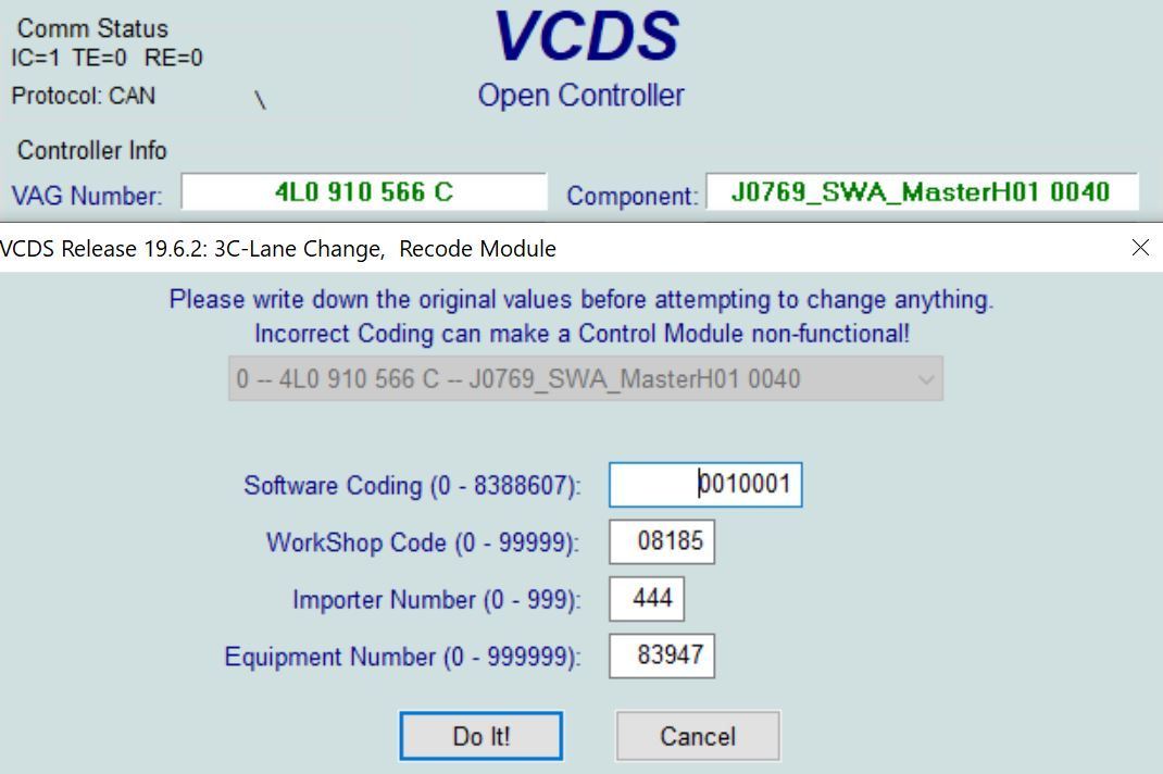 Lane change coding needed - AudiWorld Forums