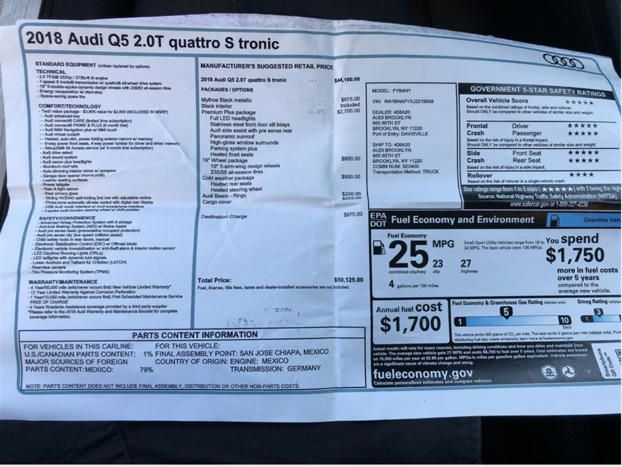 Audi Q5 2018 Audi Q5 Lease Transfer - $567 - AudiWorld Forums