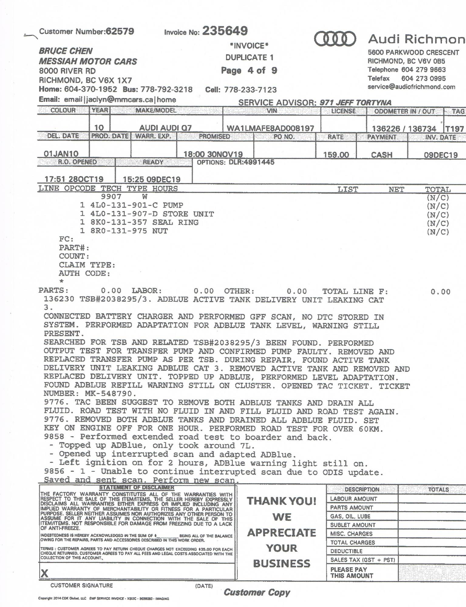 All service records for my 2010 from last 3 years - AudiWorld Forums