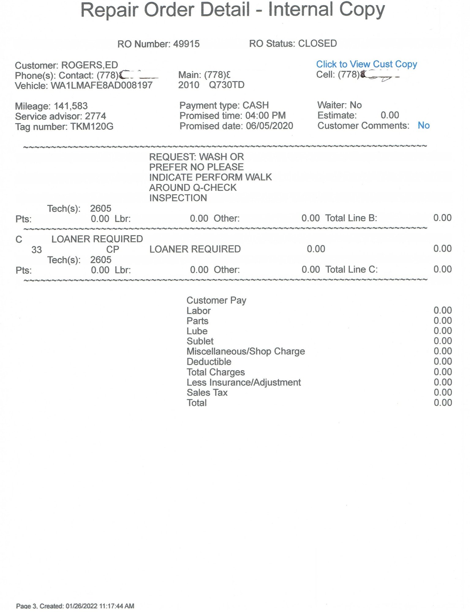 All service records for my 2010 from last 3 years - Page 3 - AudiWorld ...