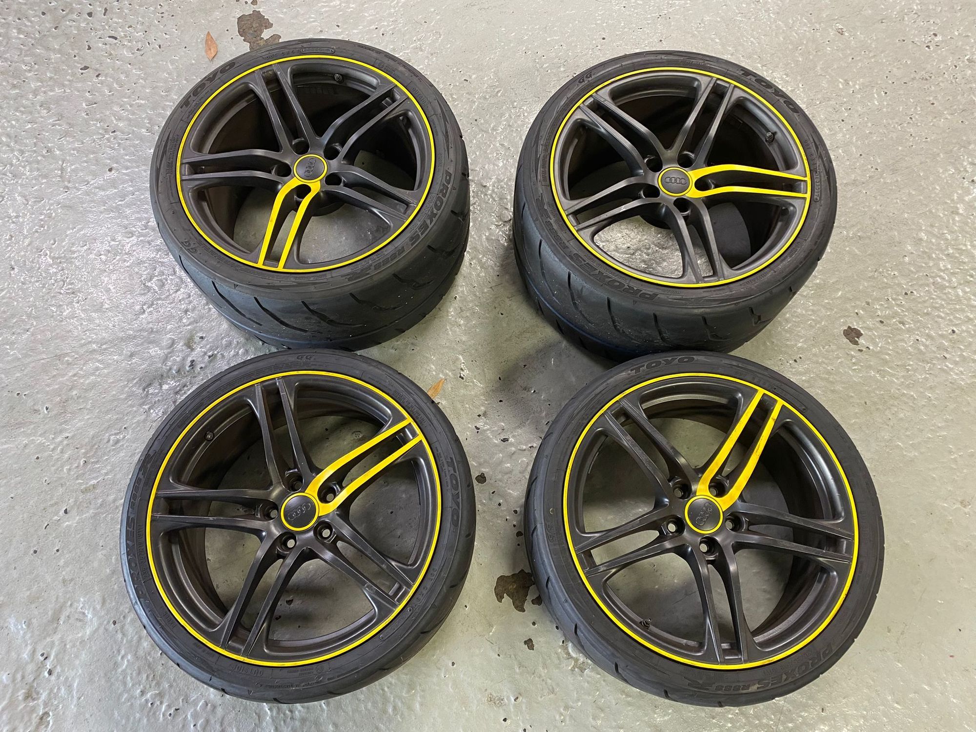 OEM R8 wheels with Toyo R888 tires - AudiWorld Forums