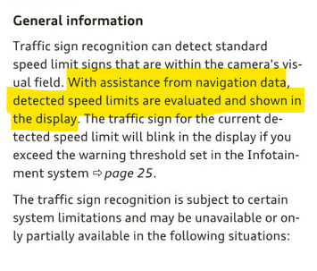Traffic Sign Recognition activation - AudiWorld Forums