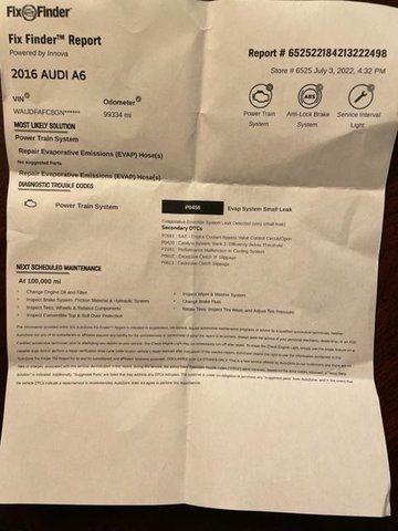 2016 A6 P0456 - AudiWorld Forums