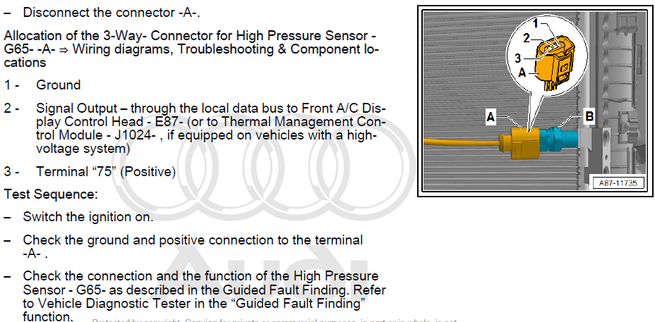 Audi Q7 4M AC high pressure sensor - AudiWorld Forums