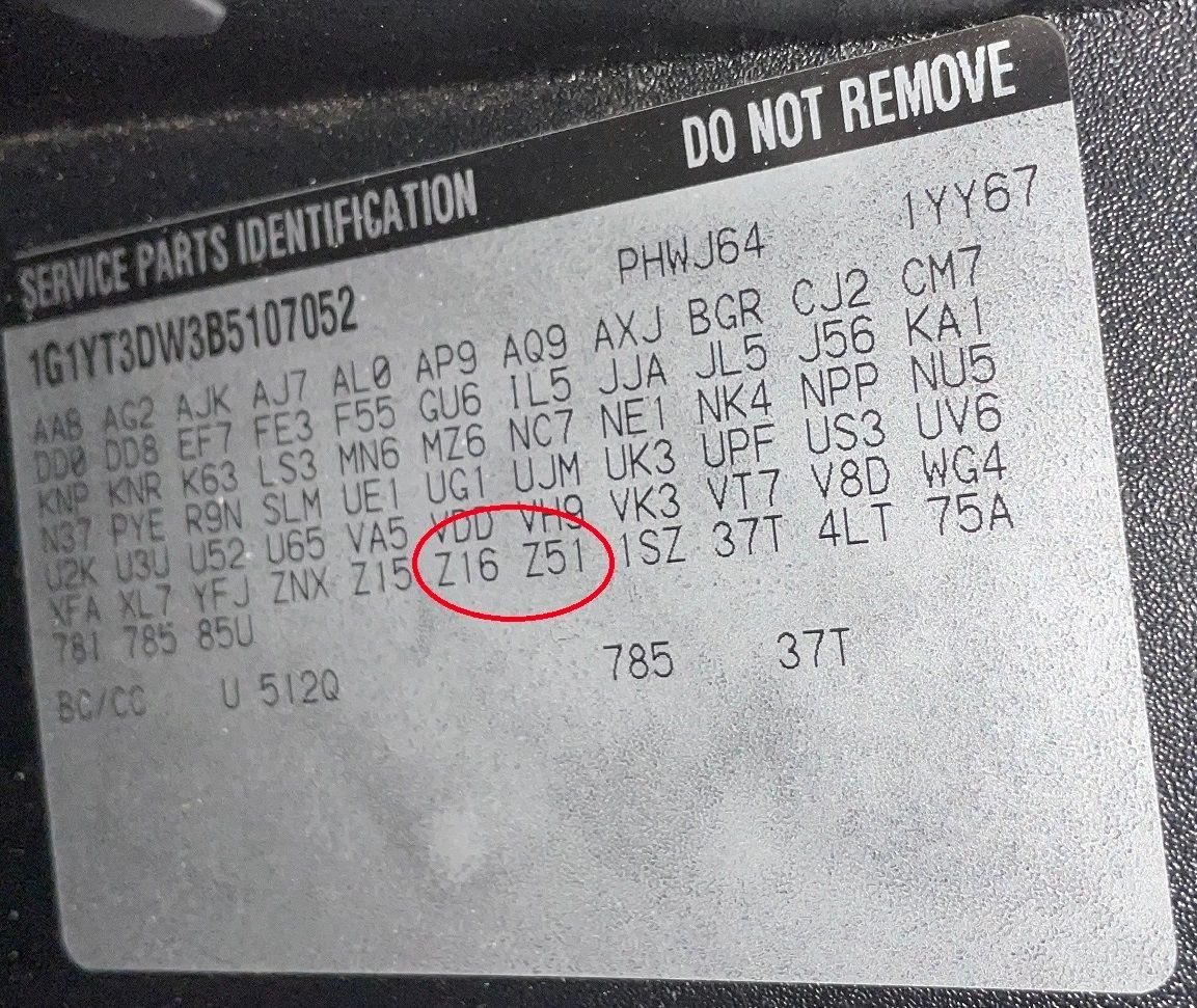 RPO code 2011 GS - CorvetteForum - Chevrolet Corvette Forum Discussion