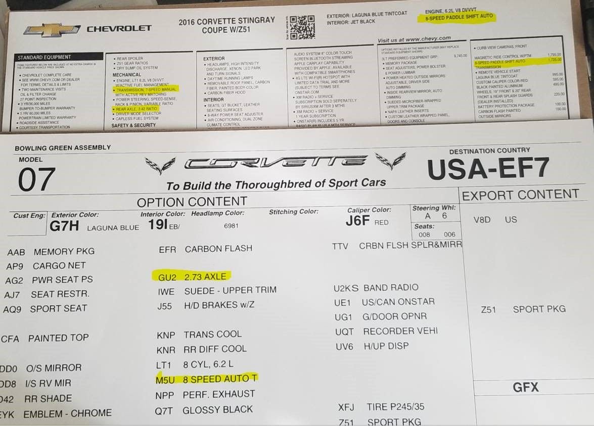 Build numbers and RPO codes - CorvetteForum - Chevrolet Corvette Forum ...