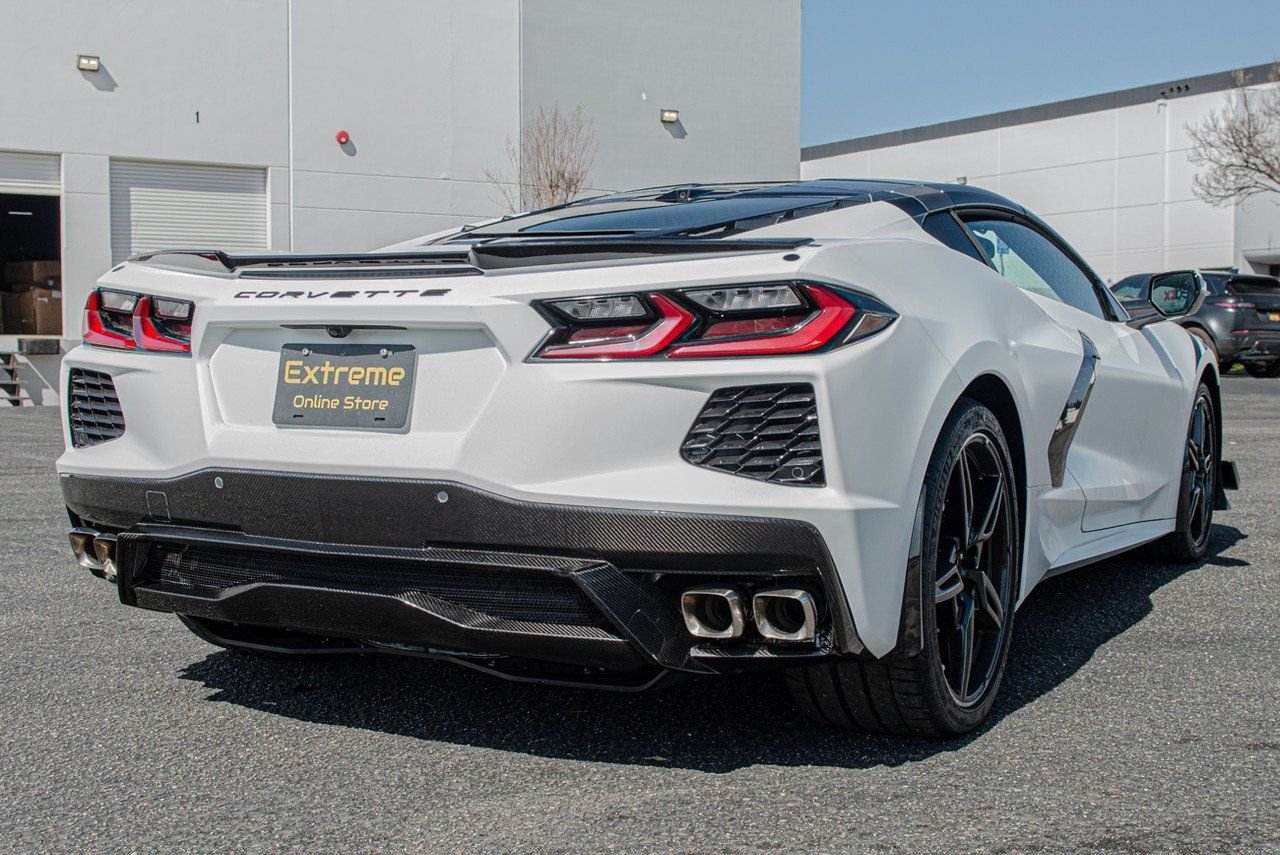 2020-2023 corvette c8 carbon fiber rear bumper lower diffuser quad exit ...