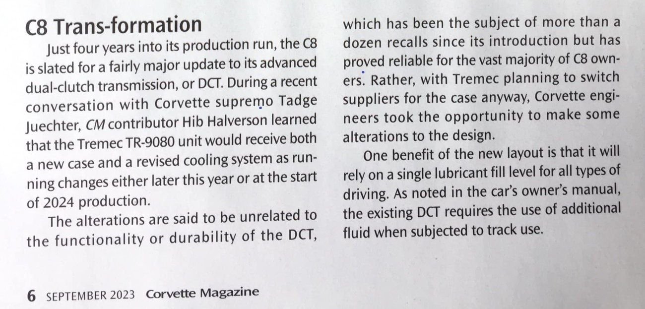2024 C8 Transmission Redesign/changes - CorvetteForum - Chevrolet ...