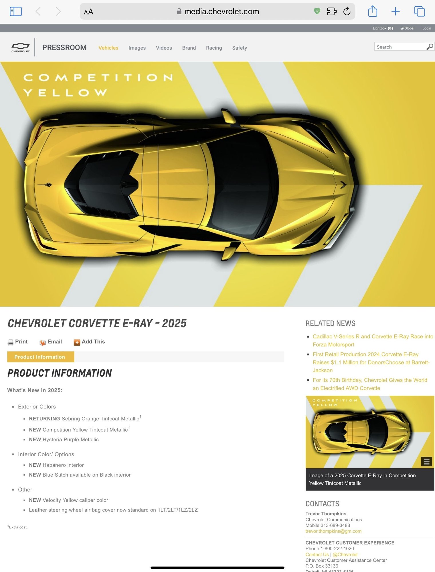 New 2025 Interior Options, Brake Color, Standard Air Bag Cover, Z06 ...