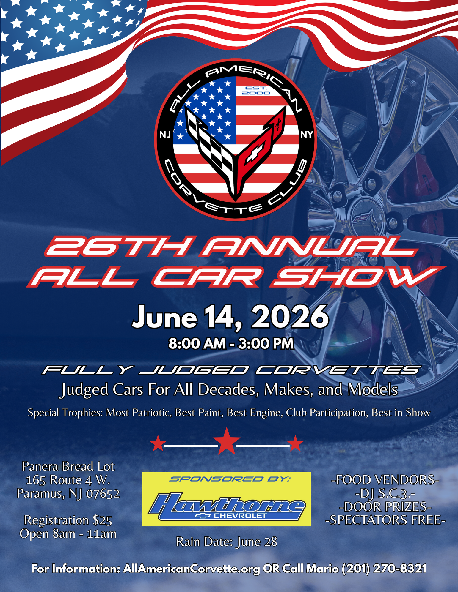 All American Corvette Club - 26th Annual Car Show - 6/14/26 ...
