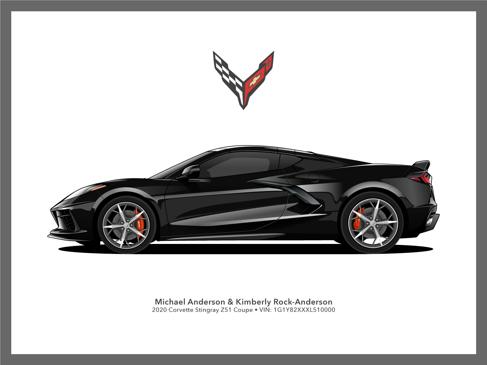 [NEW PRODUCT] Personalized Digital Illustrations of your C8 Corvette ...
