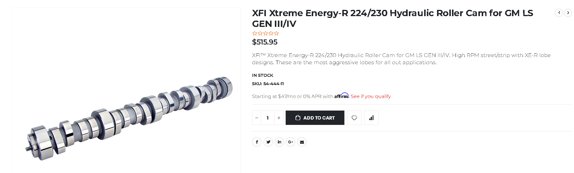 BTR CAMSHAFT -LS1/LS2 -N/A STAGE 4 for street usage or replace to BTR ...