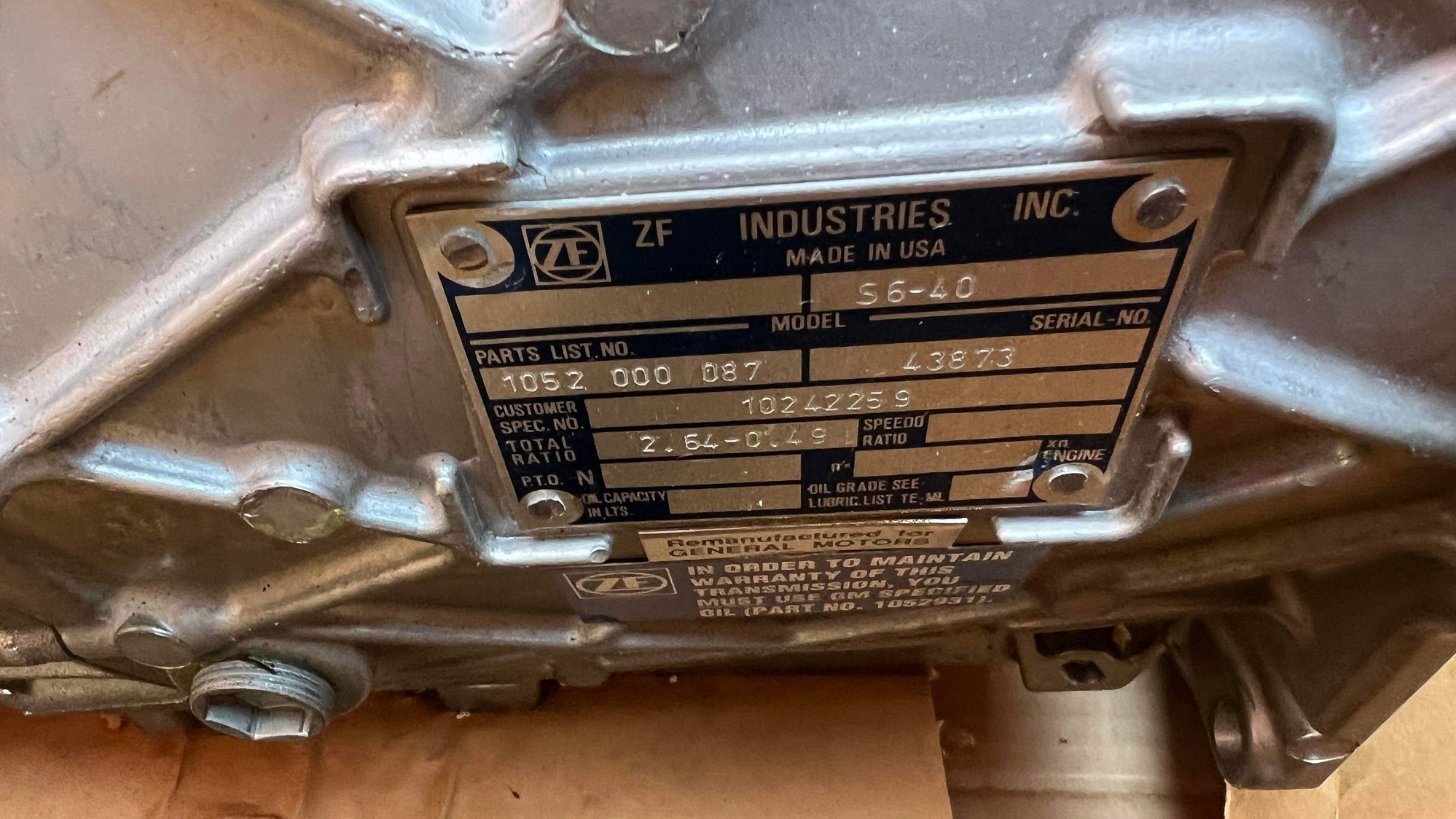 WTB (Want To Buy) ZR-1 6 Speed Transmission - CorvetteForum - Chevrolet ...