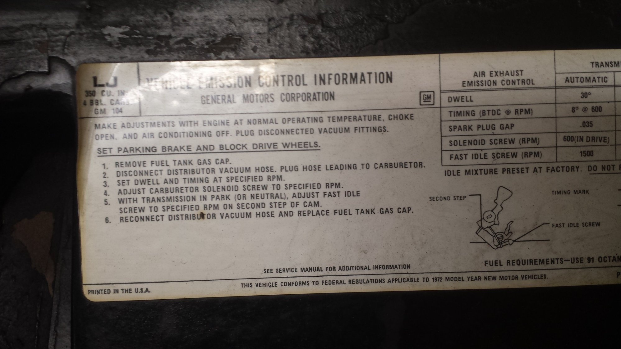 Emissions decal. - CorvetteForum - Chevrolet Corvette Forum Discussion
