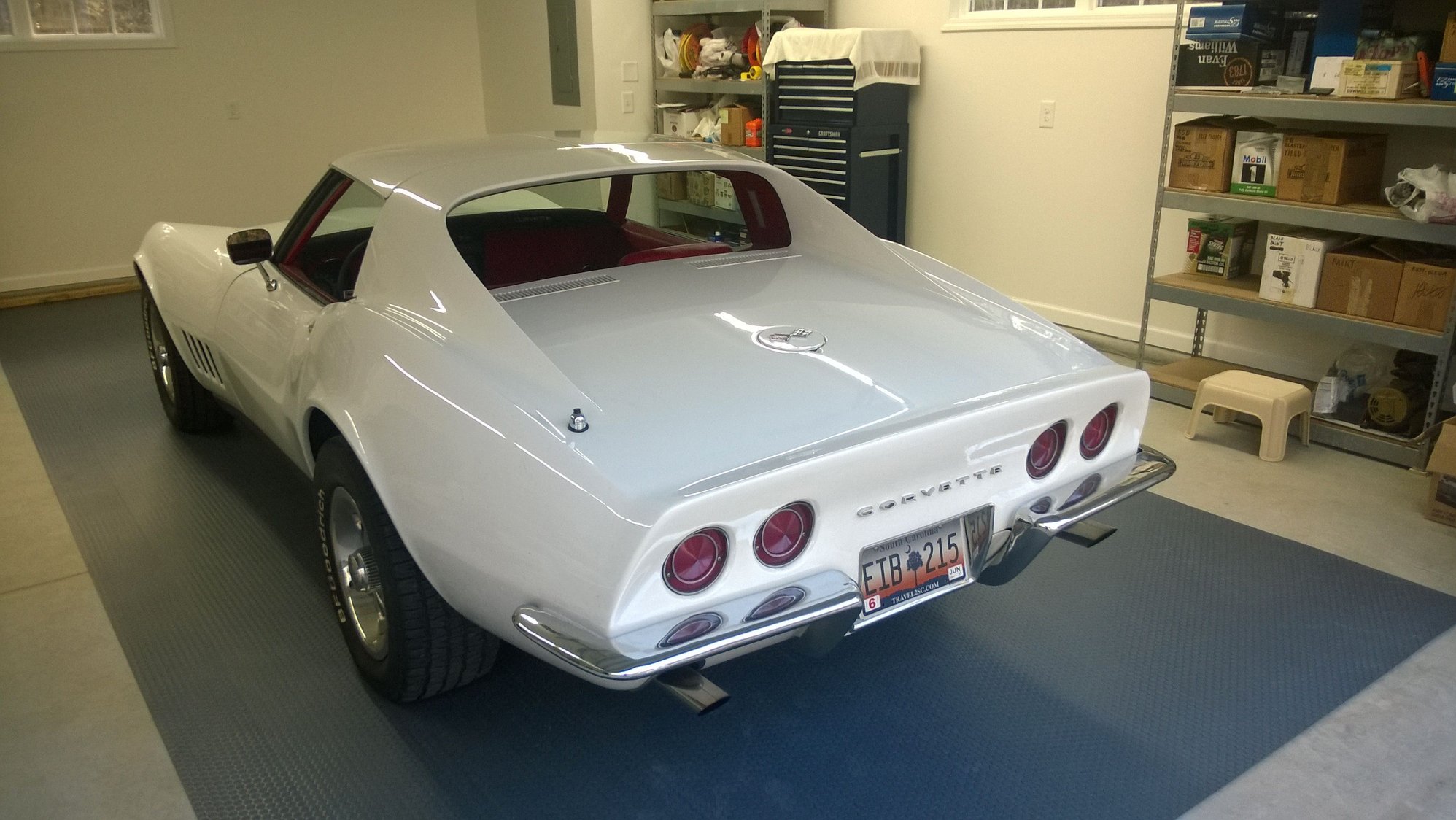 Finally, after one year, I got to park my Corvette in the new garage ...