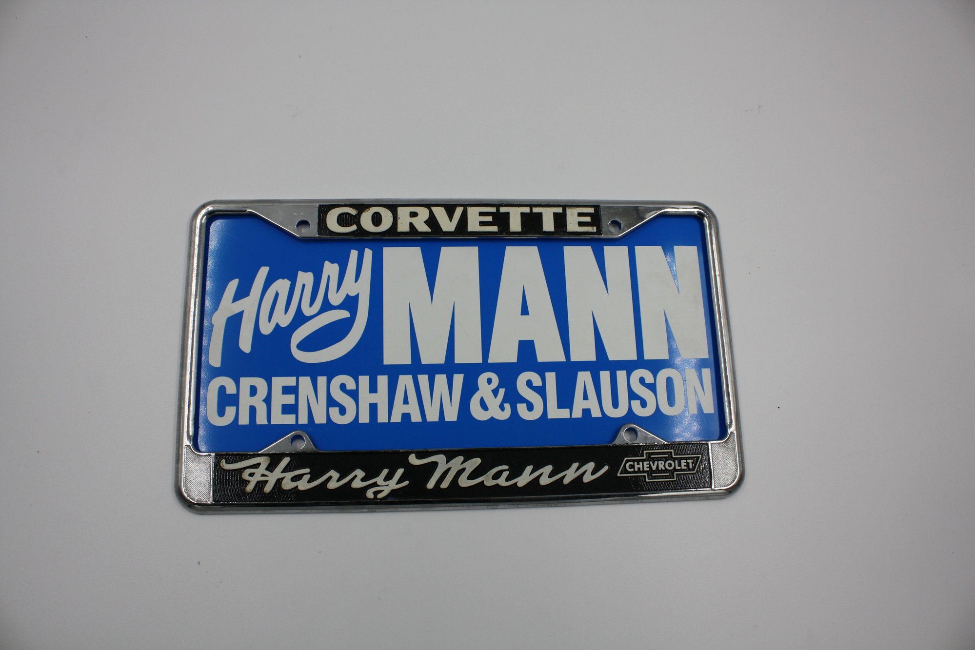 WTB (Want To Buy) Harry Mann Chevrolet Corvette License Plate Frames ...