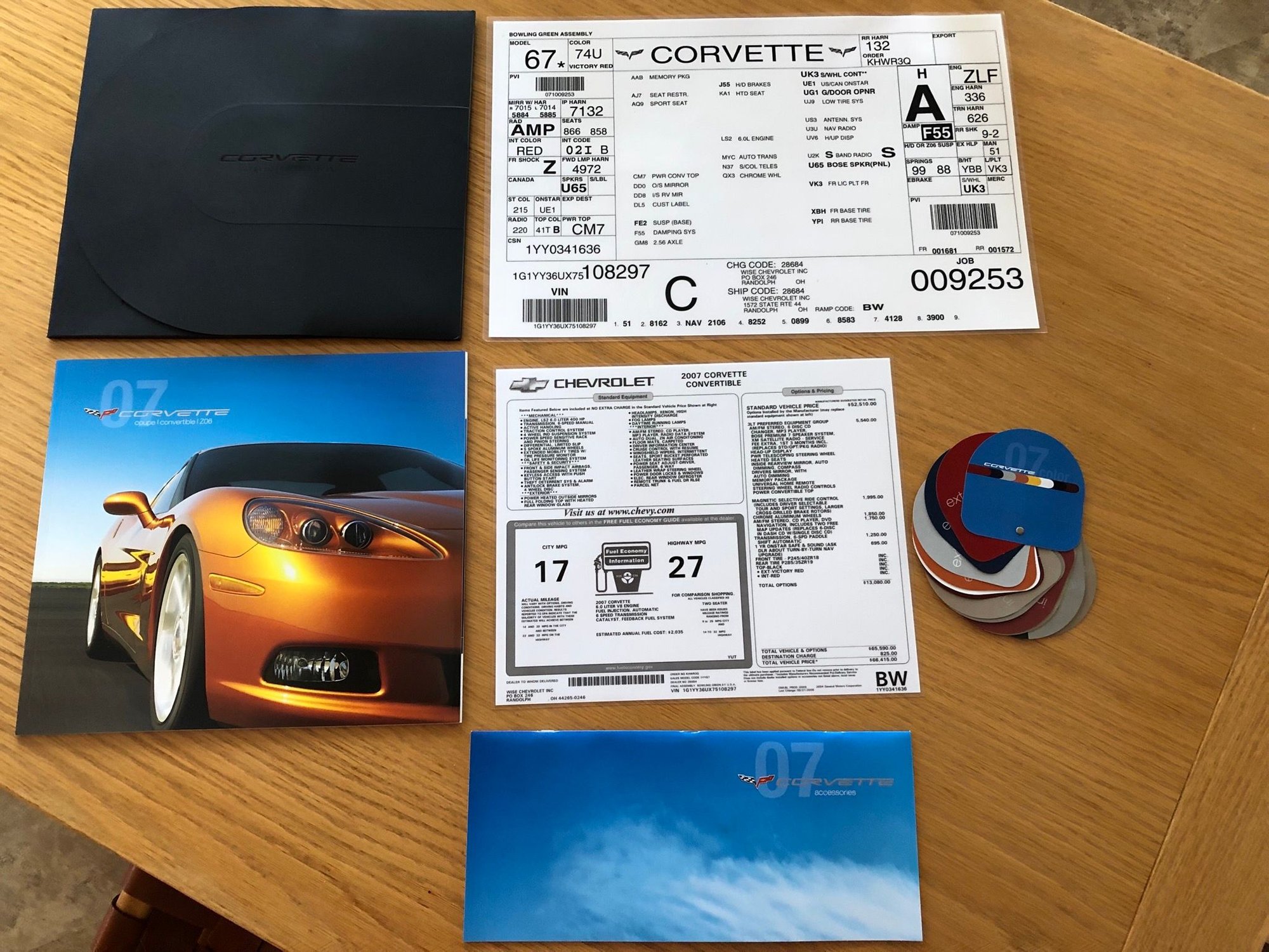 C6 Build Sheet, Window Sticker, and Brochures - CorvetteForum ...