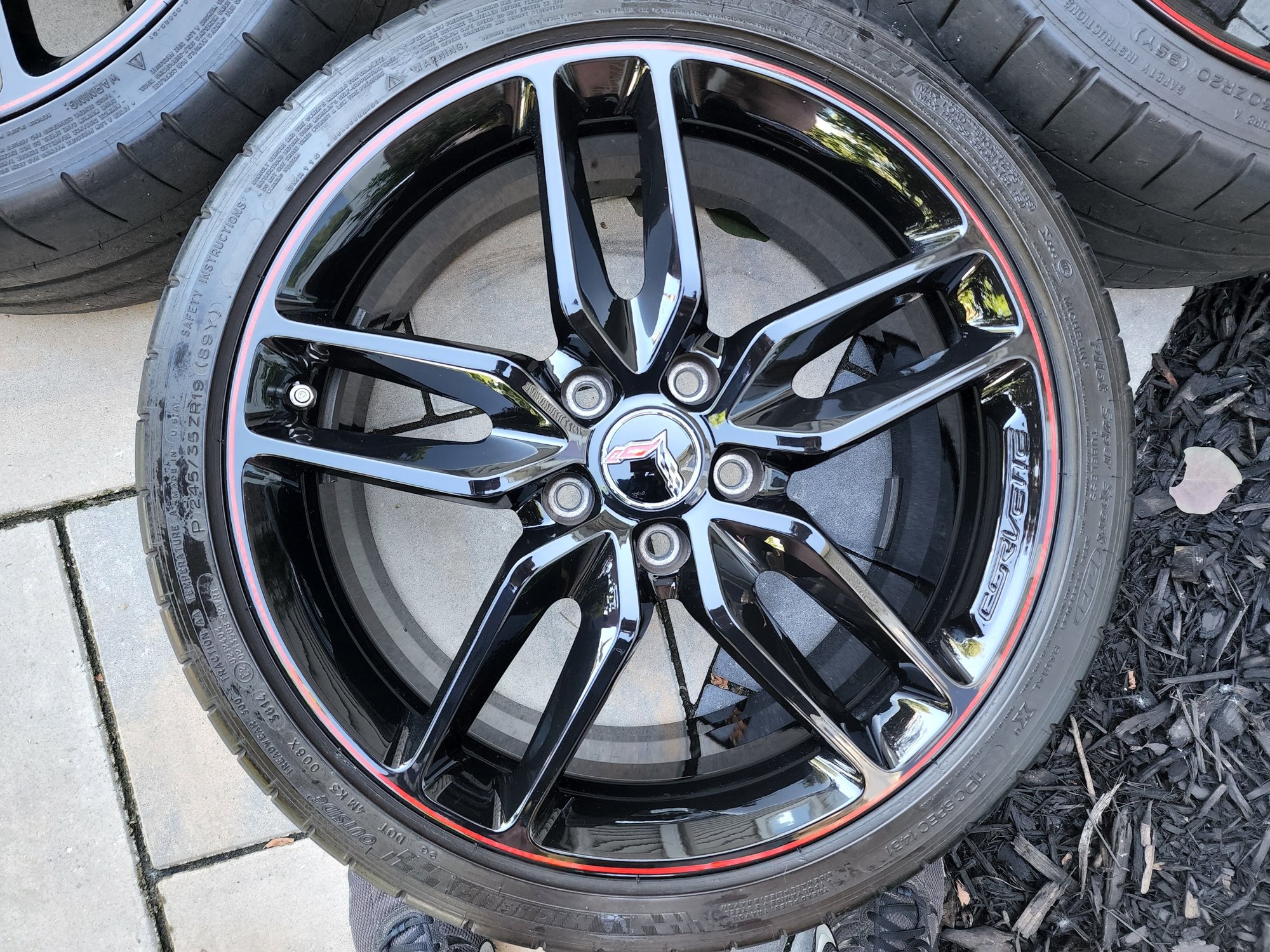 FS (For Sale) c7 Z51 wheels (Black with Red stripe) - CorvetteForum ...