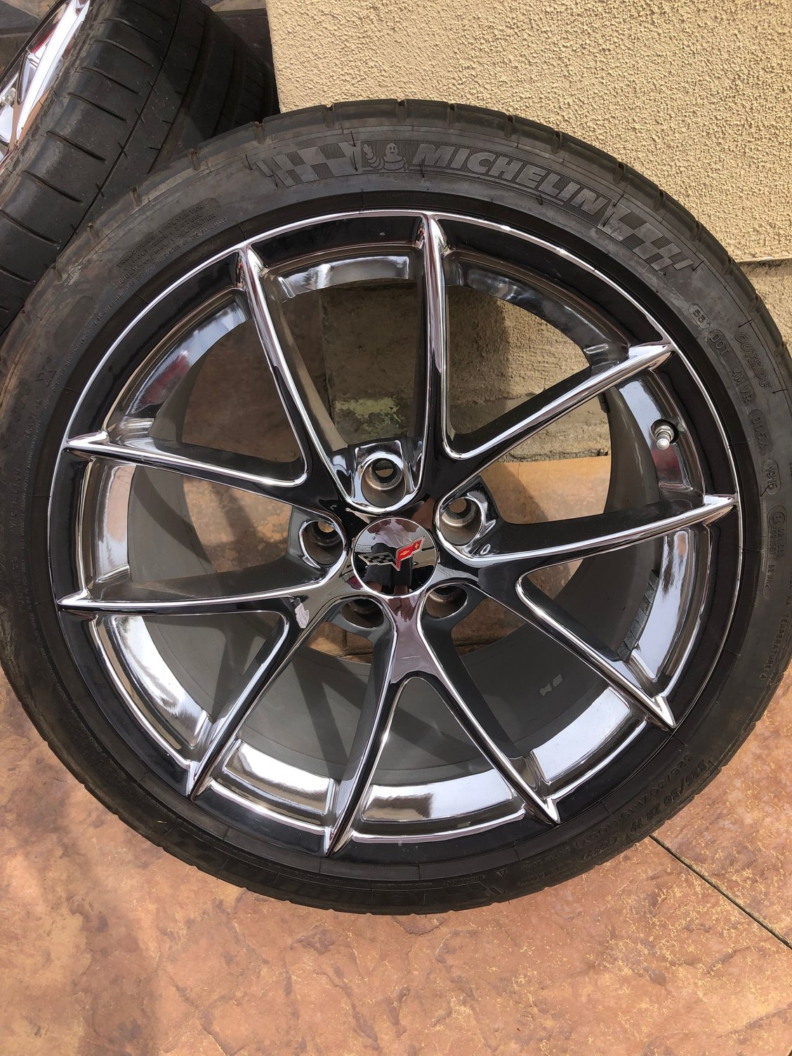 FS (For Sale) ZO6 chrome wheels with caps tmsp and tires - CorvetteForum - Chevrolet Corvette ...