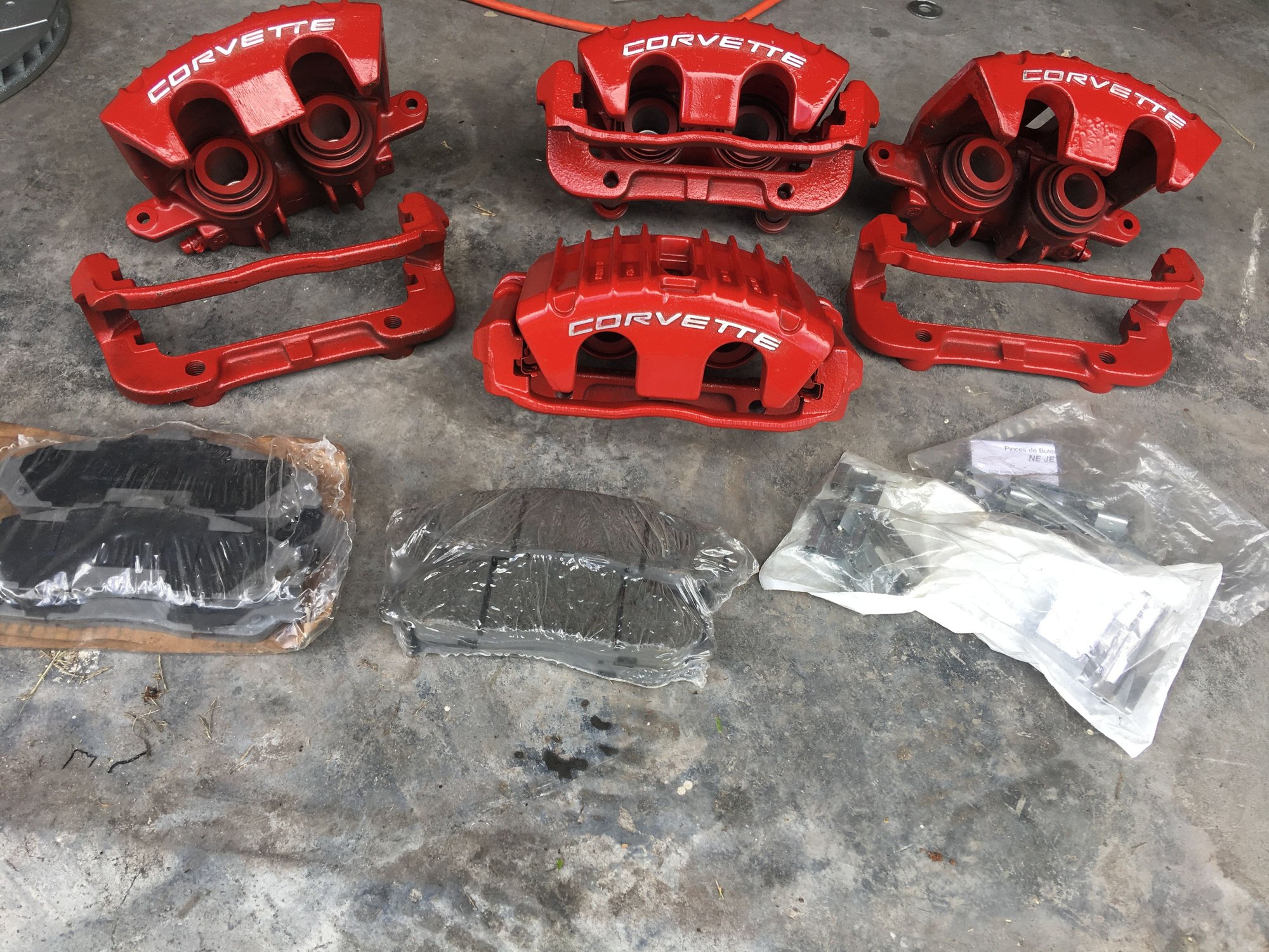 FS (For Sale) 2 pair front C5 calipers rotors pads clips ...
