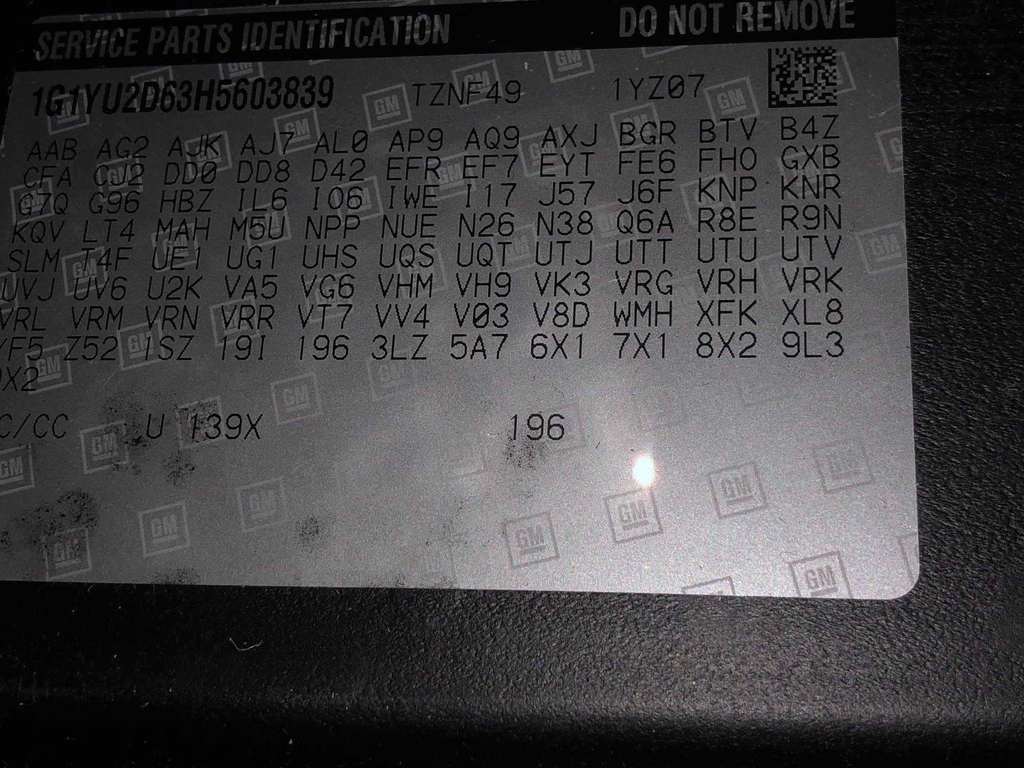 RPO Code interior stitching color - CorvetteForum - Chevrolet Corvette ...