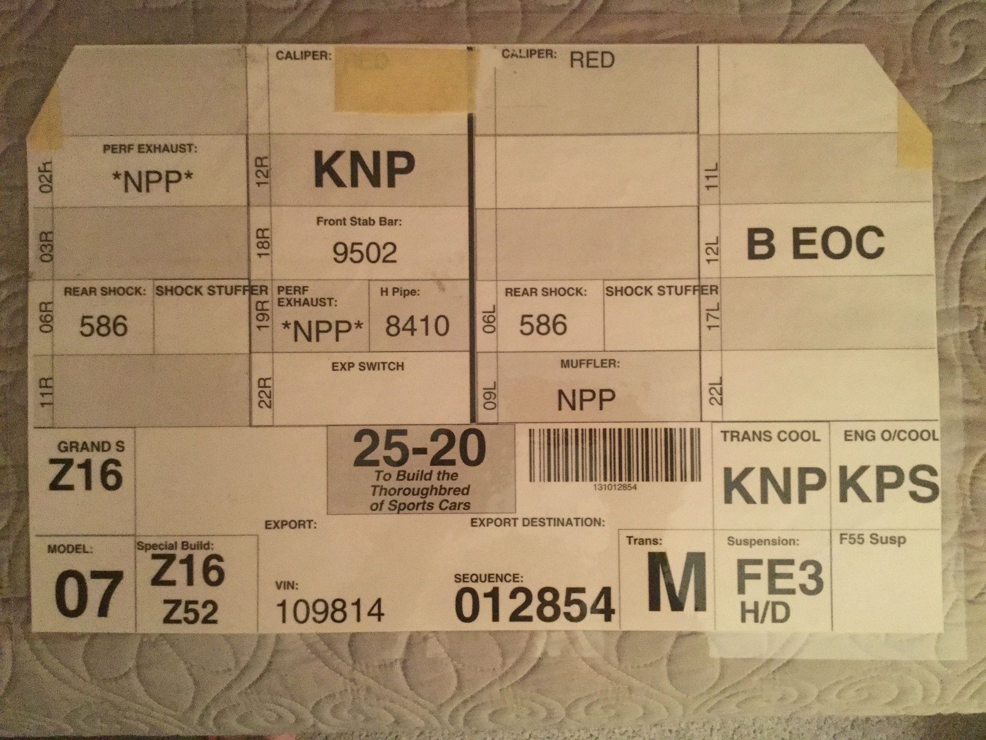 2007 Corvette RPO codes - CorvetteForum - Chevrolet Corvette Forum ...