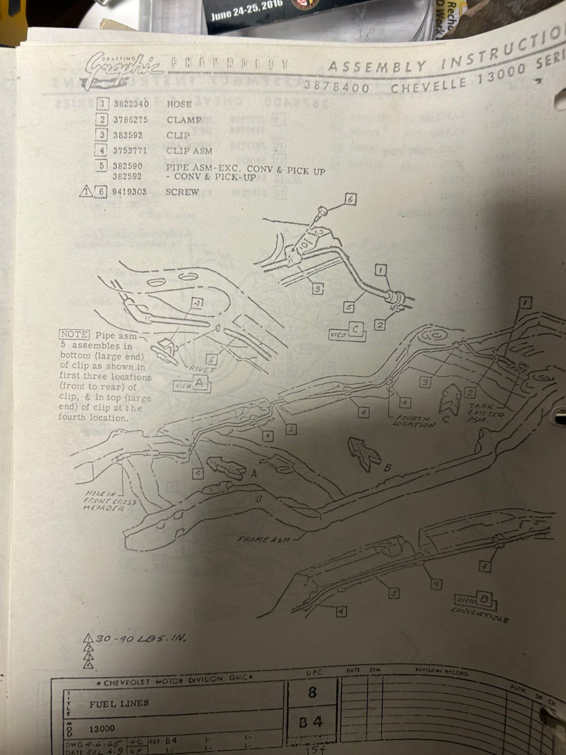 66 SS Convertible Fuel Line Routing | Team Chevelle