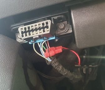 What are these red and black wires tapped into obd2 port wiring ...