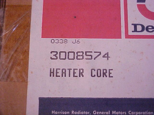 FS (For Sale) NOS C2 genuine GM Harrison heater core 3008574 ...