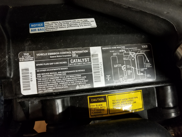 Stickers /Labels in or on engine C-4 - CorvetteForum - Chevrolet ...