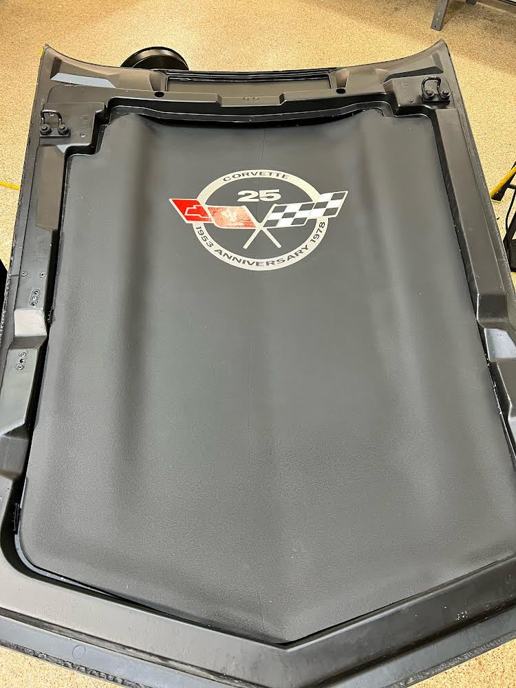 New! C3 Corvette Replacement Hood Liner w/Color Logo Emblem ...