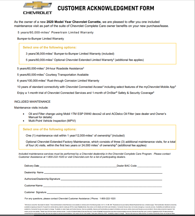 Costs for first (7500 mile) maintenance - Page 2 - CorvetteForum ...
