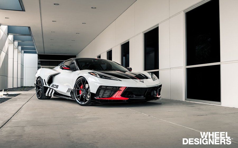 Wrapped and Lowered Corvette C8 on Forgedlite MC5 Phtoshoot ...