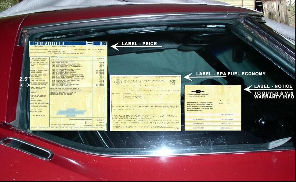Correct factory stickers on windshiled. - CorvetteForum - Chevrolet ...