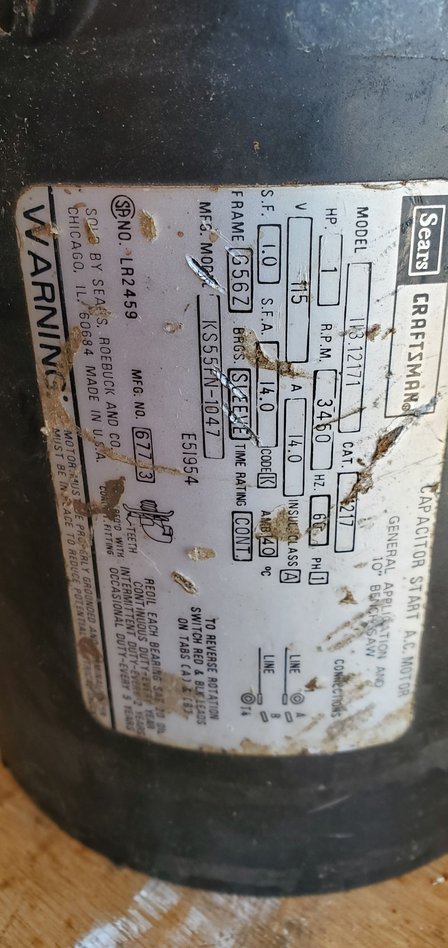 How to fix old craftsman table saw motor - DoItYourself.com Community ...