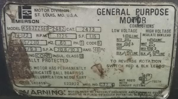 Emerson electric motor wiring help - DoItYourself.com Community Forums