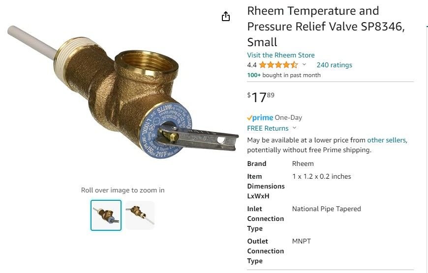 Water heater TPR valve drain installed facing up - DoItYourself.com ...