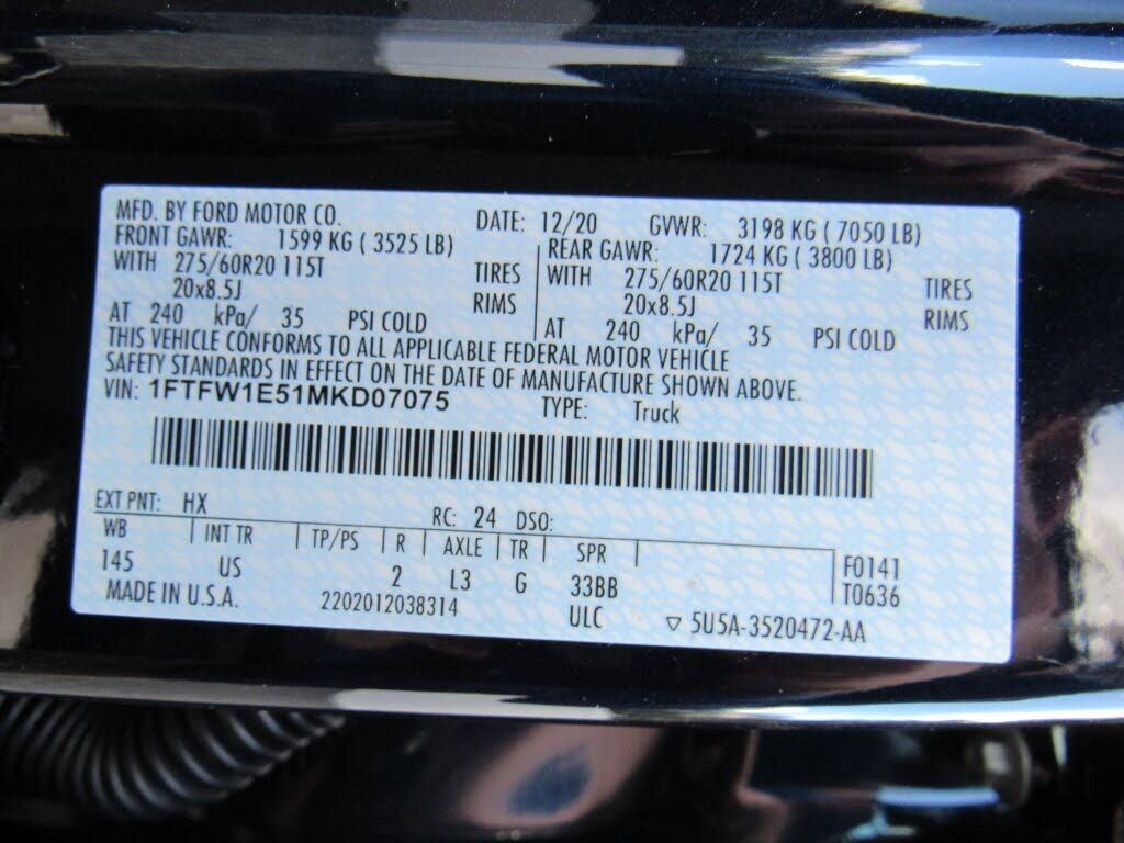 2021 hybrid payload yellow sticker - Ford F150 Forum - Community of ...