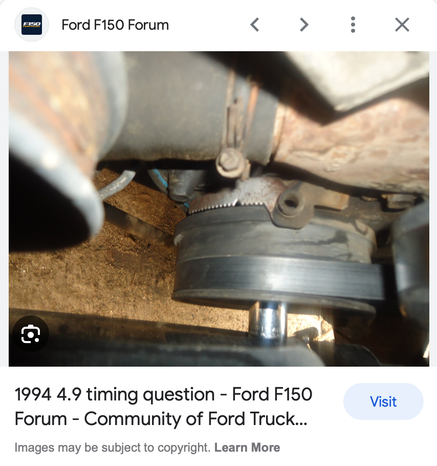 Looking for Ignition Timing Pointer for my 1994 4.9L truck - Ford F150 ...