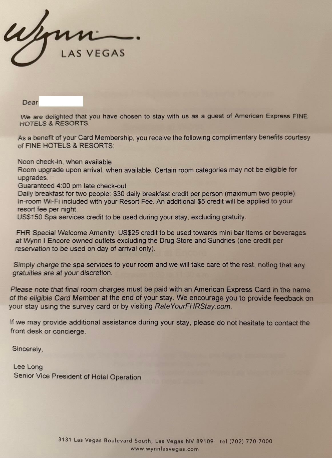 FHR Experience Las Vegas Hotels only - Page 10 - FlyerTalk Forums