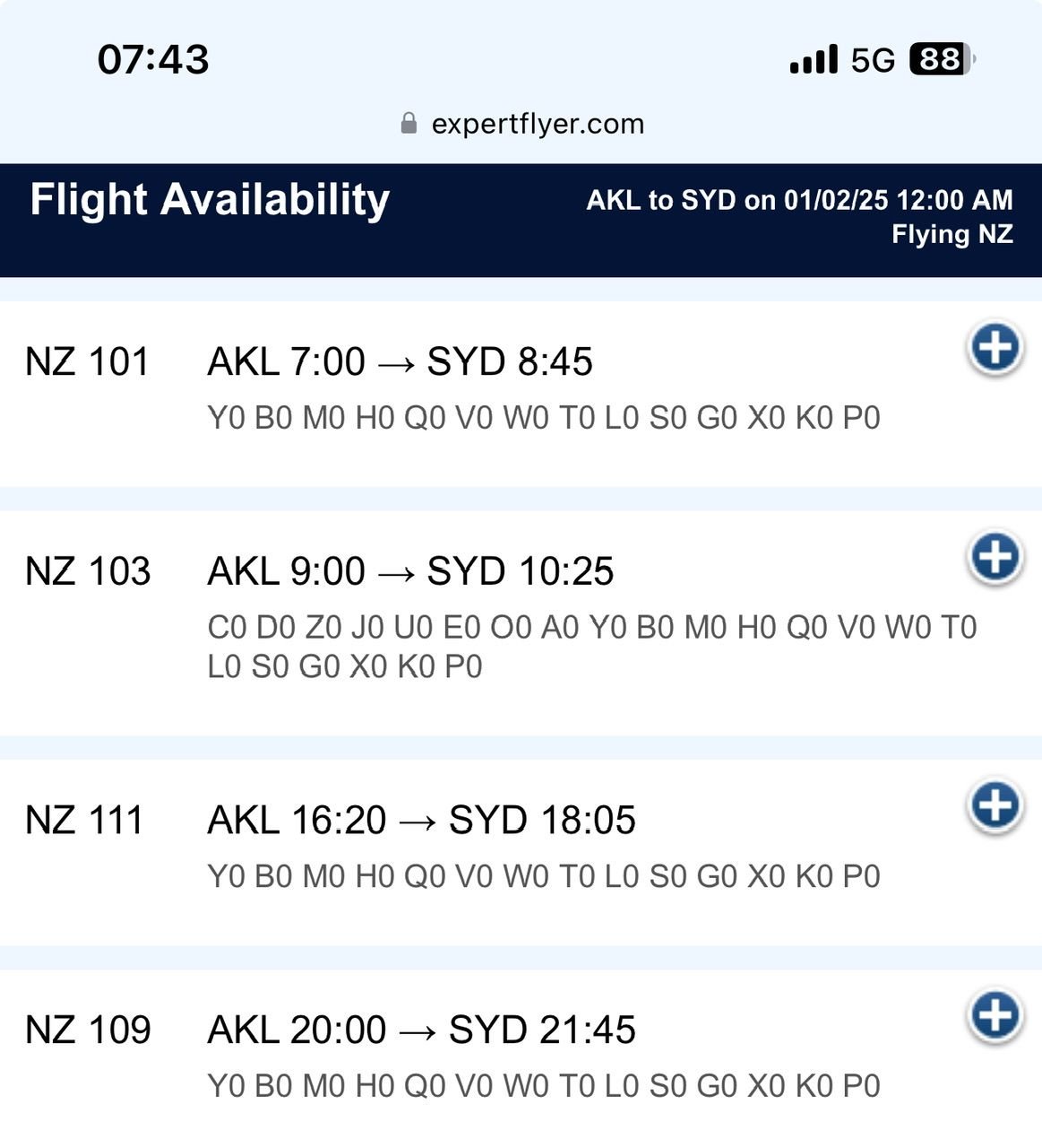 Sat 01 Feb - AKL-SYD and AKL-BNE all flights zeroed? - FlyerTalk Forums