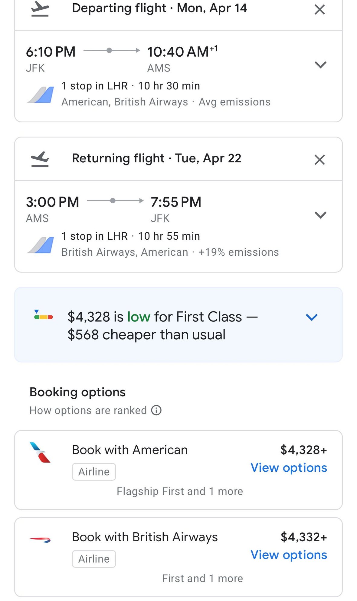 BA First RT from MAD - SFO under 3500 USD - FlyerTalk Forums