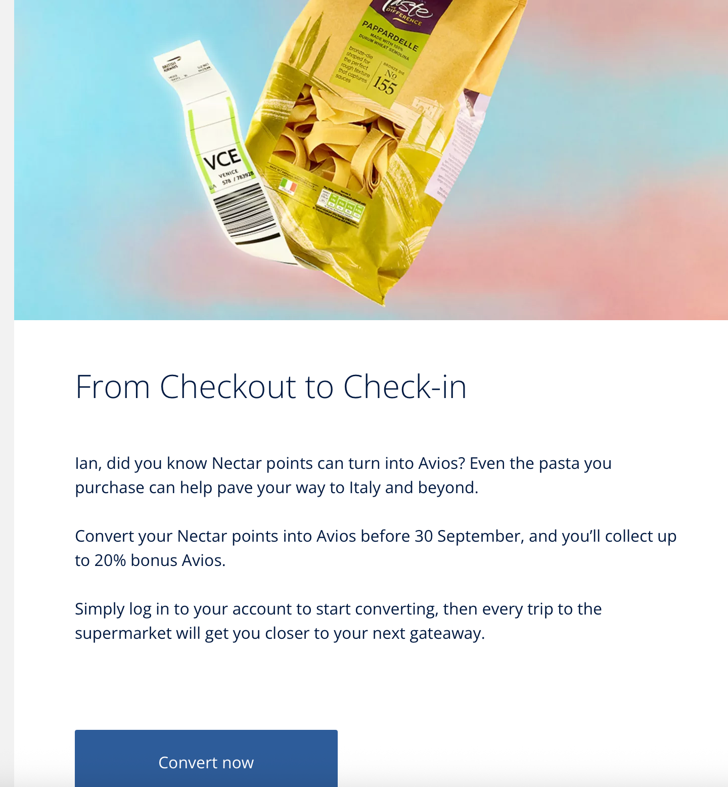 Nectar to Avios 20% 'Bonus' - FlyerTalk Forums