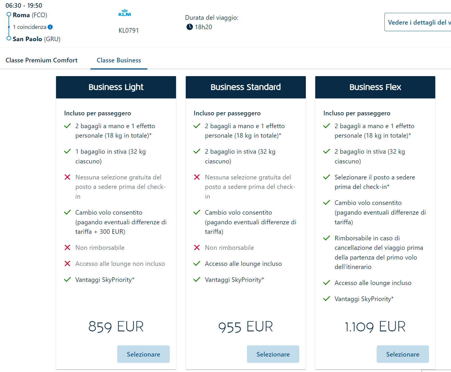 how to know which fare class is AF/klm flight during the process of ...