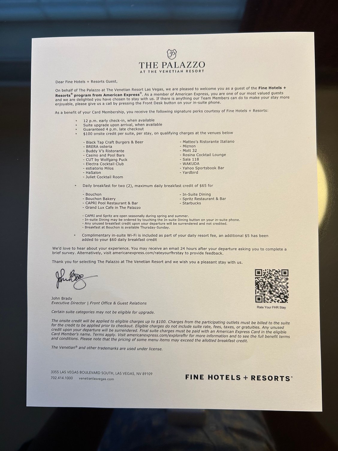 FHR Experience Las Vegas Hotels only - Page 5 - FlyerTalk Forums