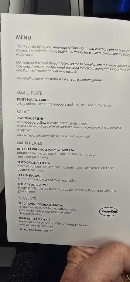 2025 AA Domestic Meal / Meals - menu / photos / etc. (master thread ...
